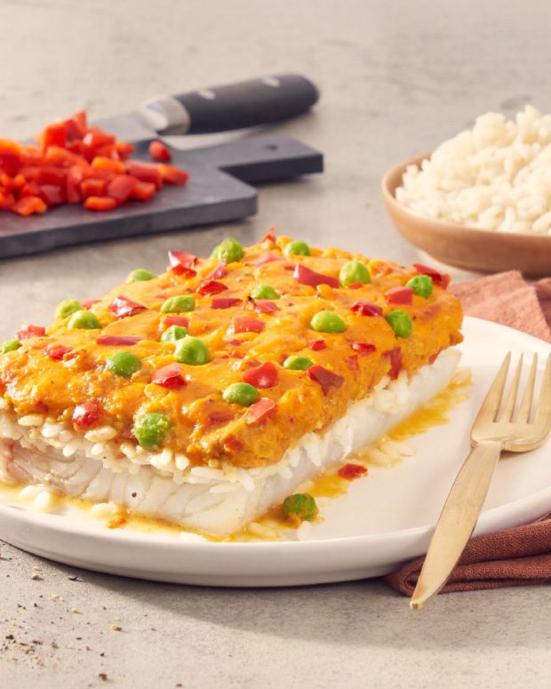 Ryba z pieca z ryżem i sosem curry - FRoSTA.pl